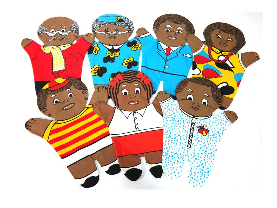#241 Printed Puppets Family-Black – Educo