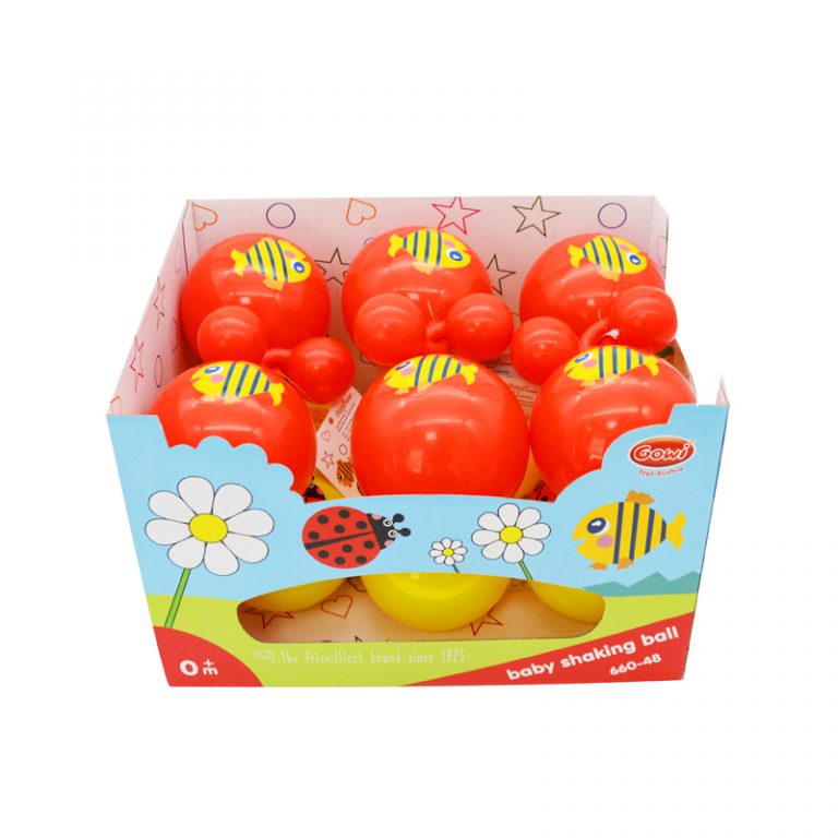 #487 Baby Shaking Ball Display of 12 Red n Yellow web – Educo